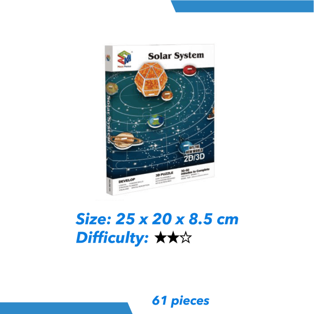 3D Puzzle – Solar System Small Size – Mom Baby More